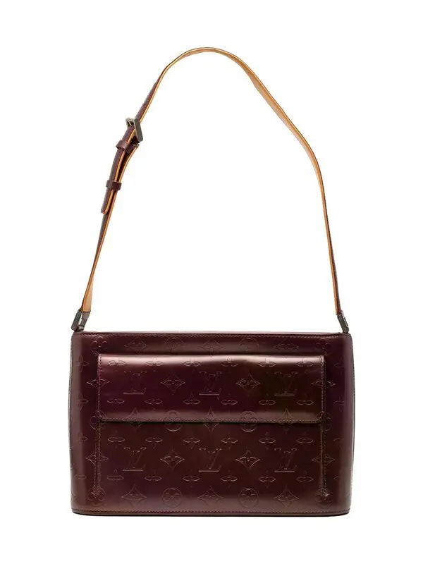 LOUIS VUITTON 2002 Monogram Mat Alston Shoulder Bag - Red