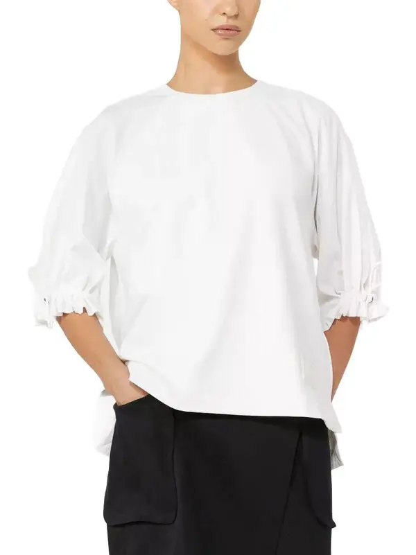 Max Mara Ruffled-sleeve Top - White
