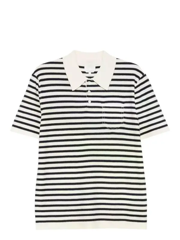 A.p.c. Striped Pocket Polo Shirt - Neutrals