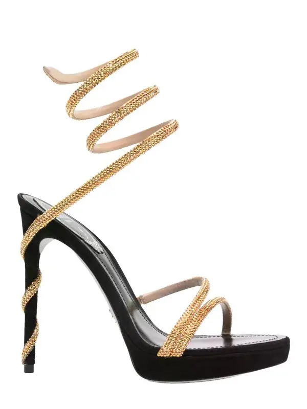 Rene Caovilla Margot Spiral Embellished Sandals - Gold