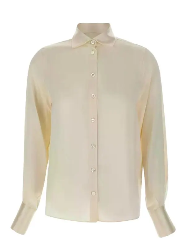Eleventy Buttoned Silk Shirt - Neutrals