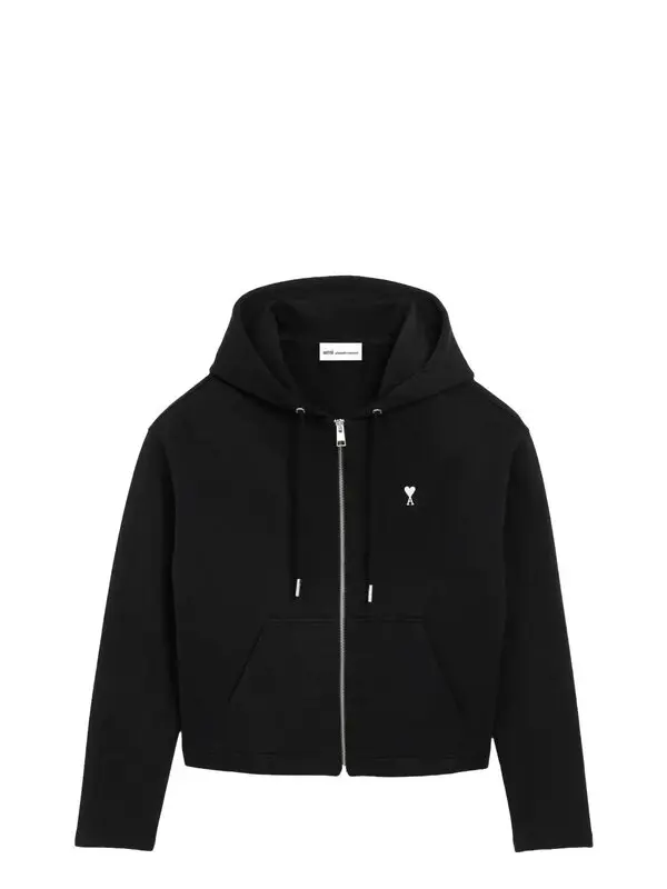 Ami De Coeur Zipped Hoodie - Black
