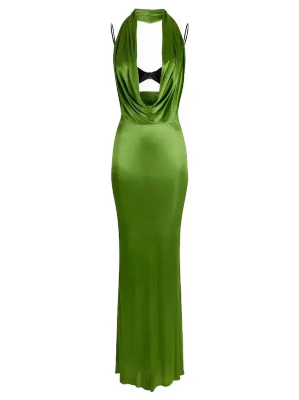 Elisabetta Franchi Draped Maxi Dress - Green