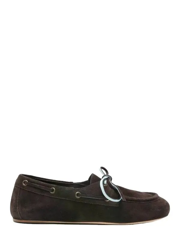 3JUIN Suede Boat Shoes - Brown