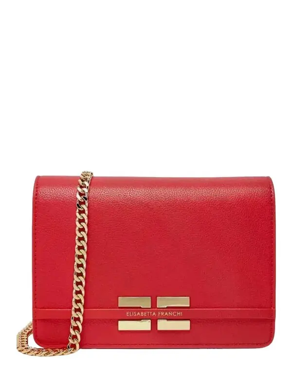 Elisabetta Franchi Chain Shoulder Bag - Red