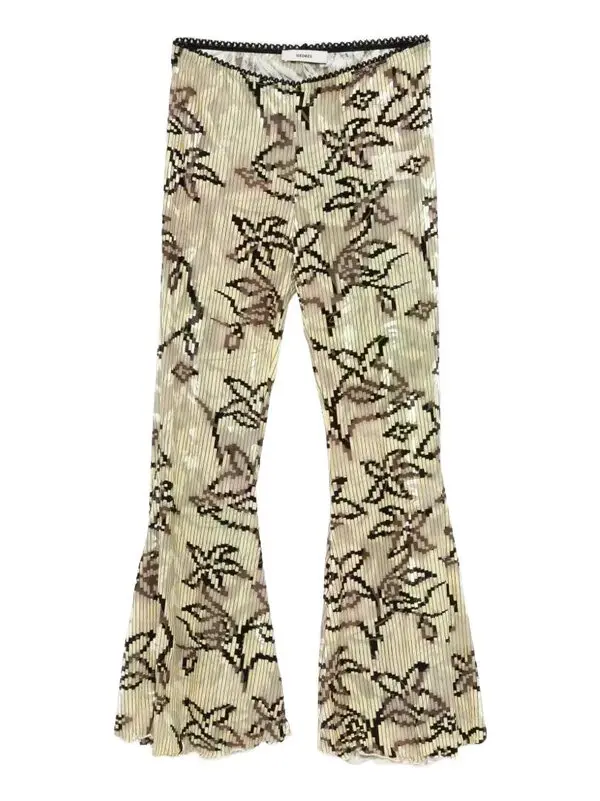 SIEDRES Jeslynn Floral-print Pleated Trousers - Neutrals