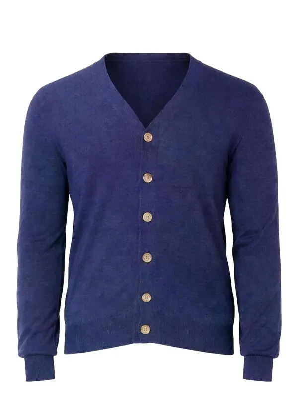 Brunello Cucinelli V-neck Buttoned Cardigan - Blue