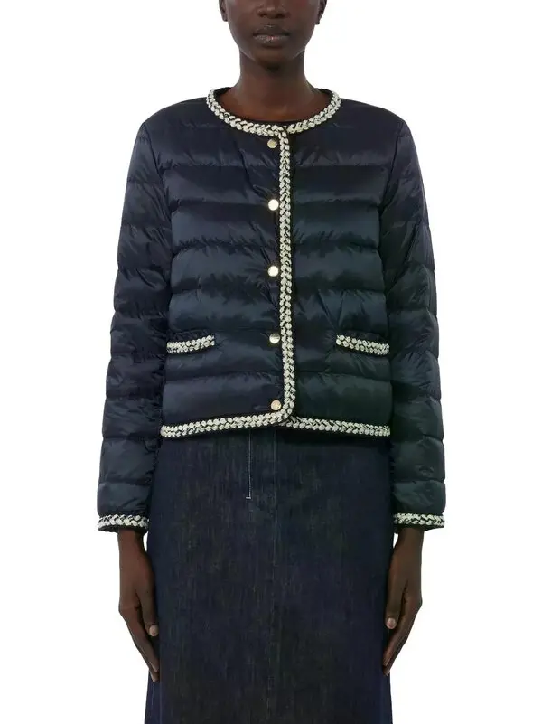 Max Mara Embellished-trim Padded Jacket - Blue