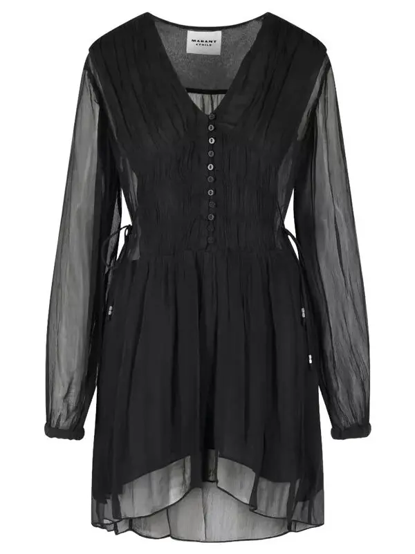 MARANT ETOILE V-neck Button Dress - Black