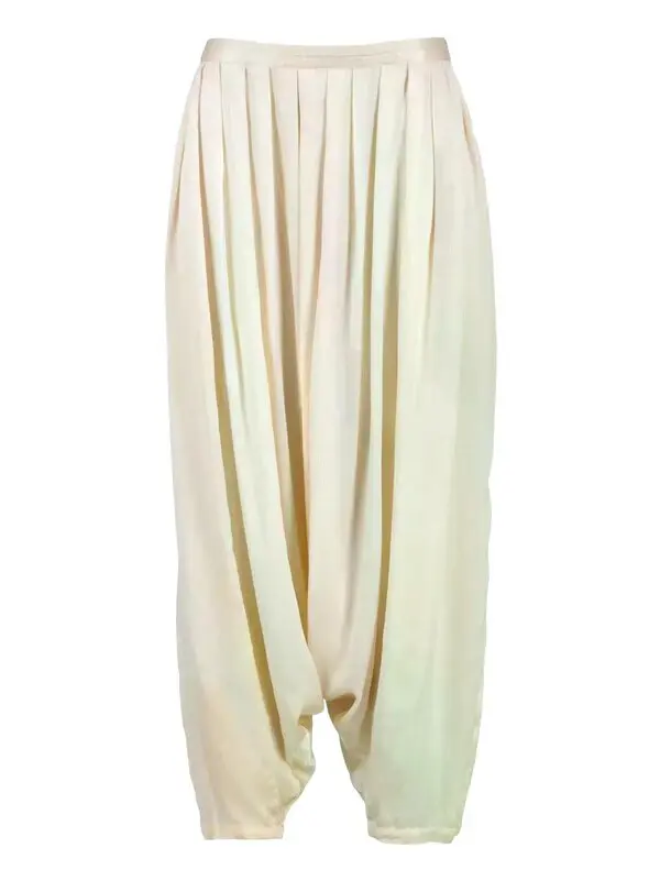 LUCIANO SOPRANI VINTAGE Silk Drop Crotch Trousers - Neutrals
