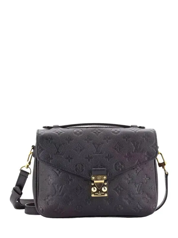 LOUIS VUITTON Pochette Metis Monogram Empreinte Leather Crossbody Bag - Black