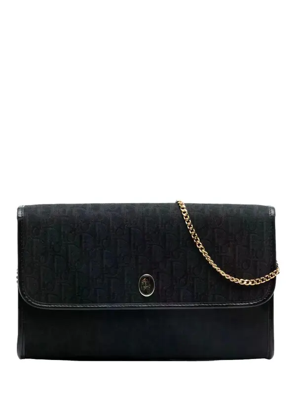 Dior Diorissimo Trotter Canvas Chain Shoulder Bag - Black