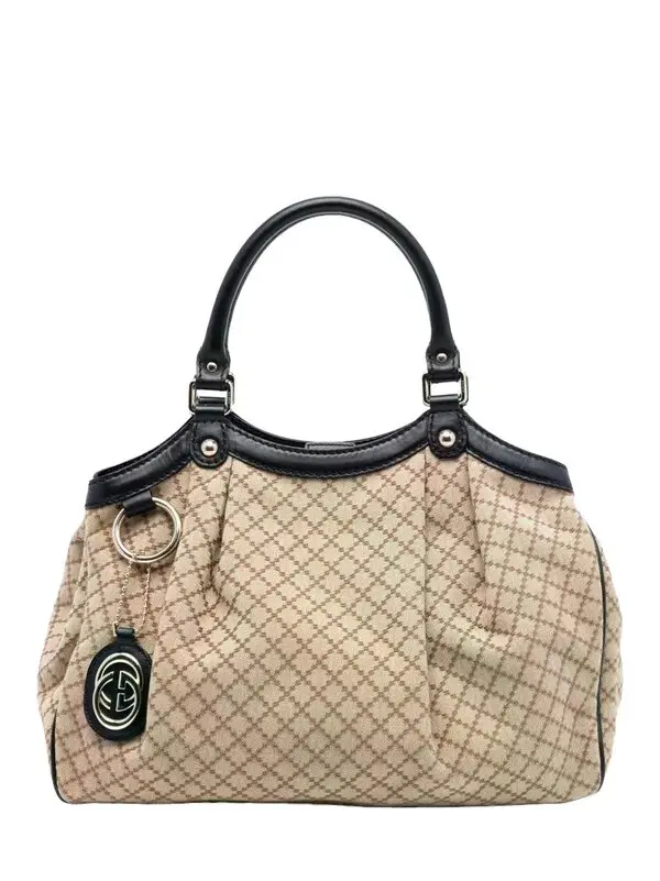 Gucci Diamante Canvas Sukey Tote Bag - Brown
