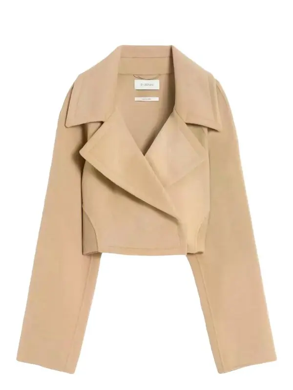 Sportmax Oversized-lapel Cropped Jacket - Neutrals