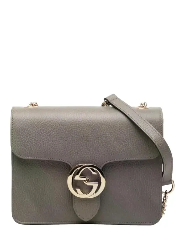 Gucci Small Dollar Calfskin Interlocking G Crossbody Bag - Grey