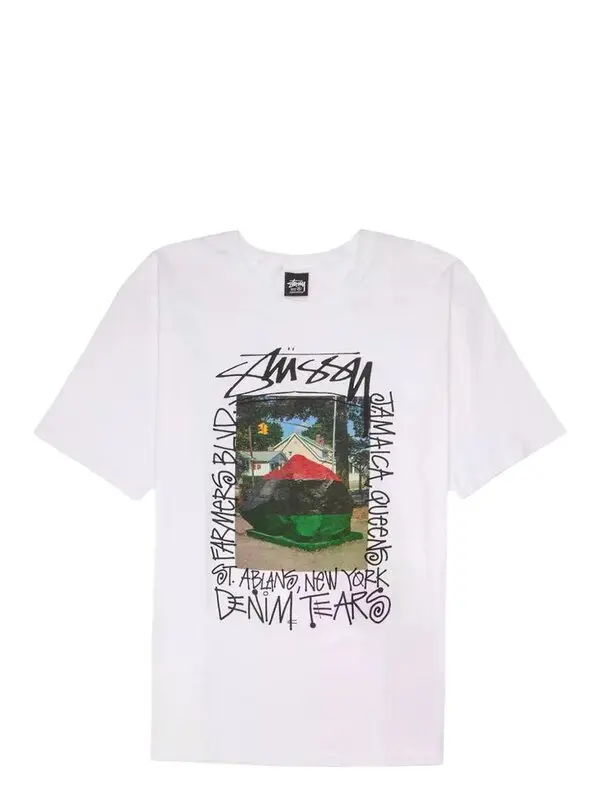 DENIM TEARS X Stussy Farmers Blvd Graphic T-shirt - White
