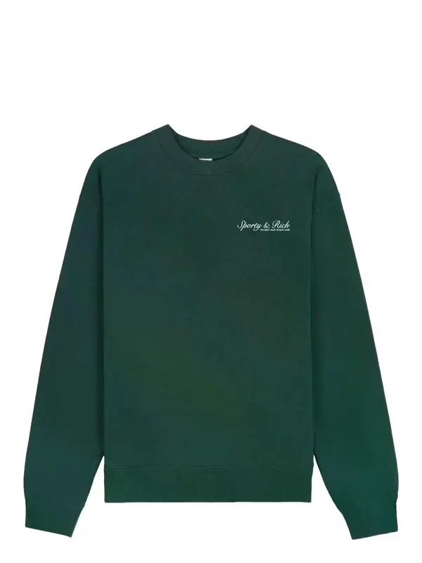SPORTY & RICH Printed Crew-neck Sweater - Green