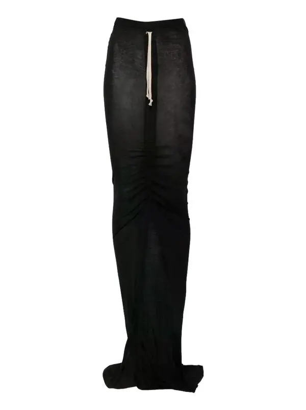 Rick Owens Edfu Drawstring Slit Skirt - Black