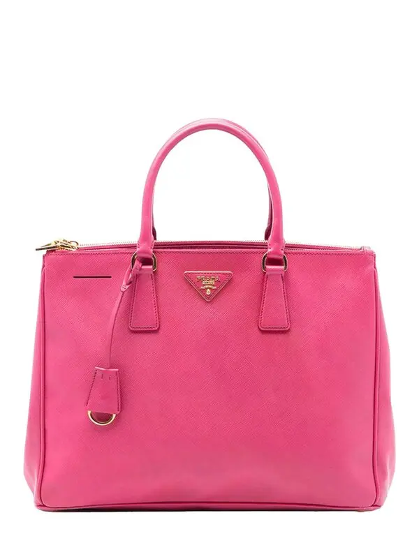 Prada Saffiano Lux Galleria Double Zip Satchel - Pink