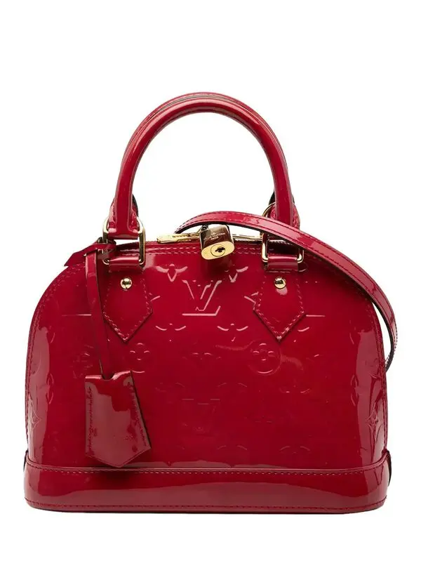 LOUIS VUITTON 2014 Monogram Vernis Alma Bb Satchel - Red