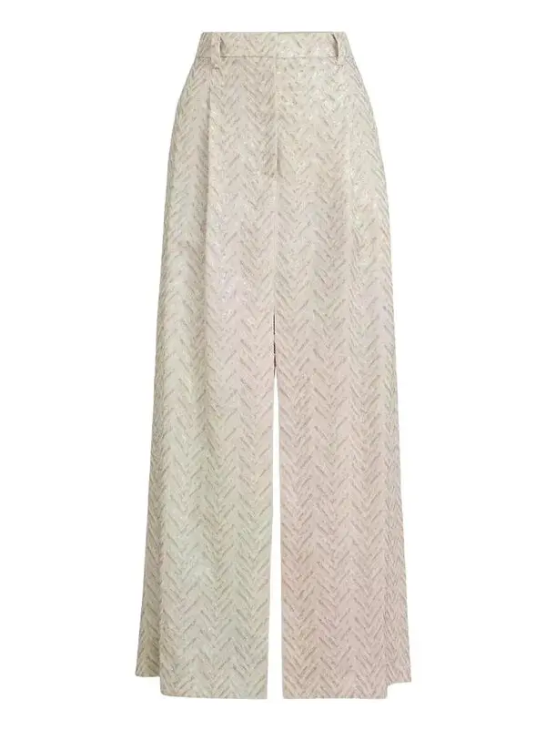 Brunello Cucinelli Chevron Maxi Skirt - Neutrals