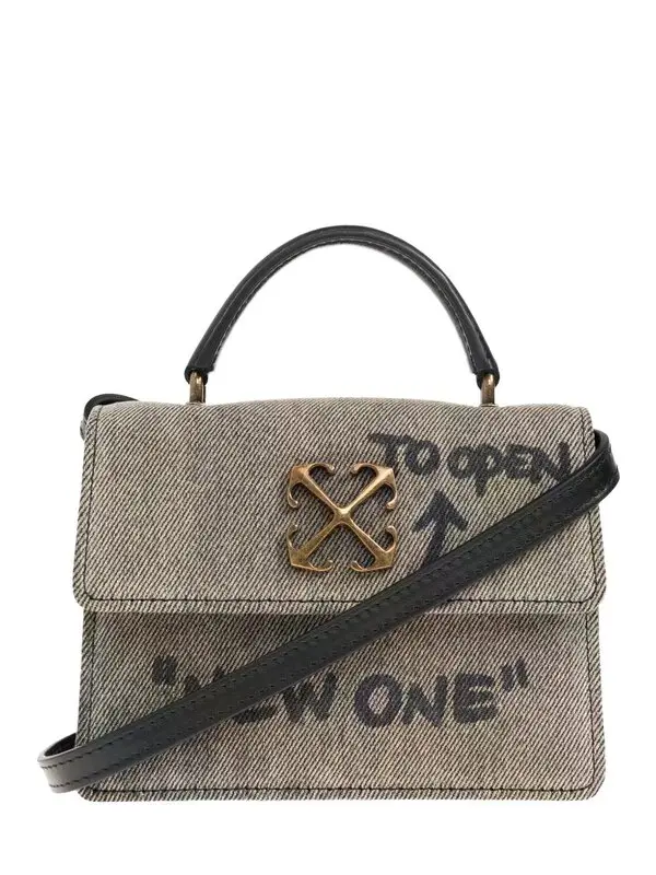 Off-White Baby Jitney Tote Bag With Logo Plaque - Neutrals