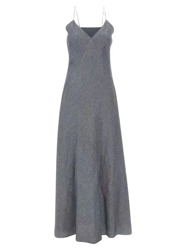 Eleventy V-neck Maxi Dress - Grey
