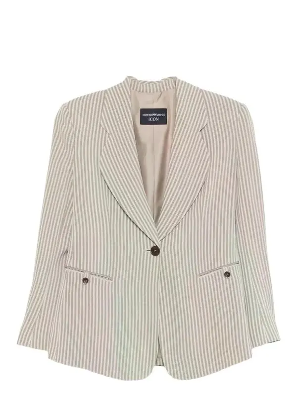 Emporio Armani Striped Blazer - Neutrals
