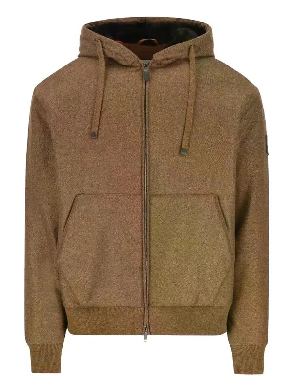 TOD'S Hooded Zip-up Jacket - Brown