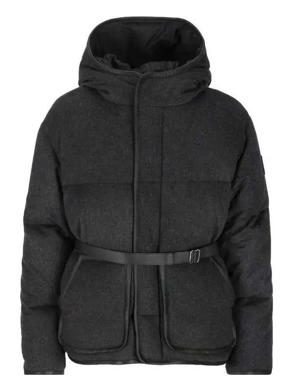 TOD'S Belted Padded Coat - Grey