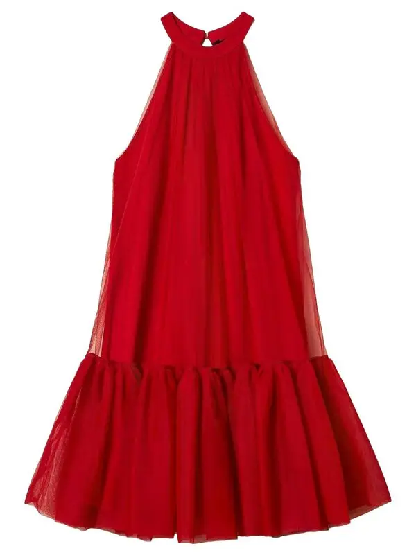 TWINSET Halter-neck Ruffled Mini Dress - Red