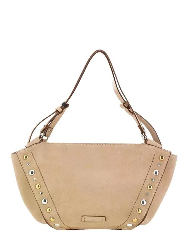 GIANNI CHIARINI Stud-embellished Shoulder Bag - Neutrals