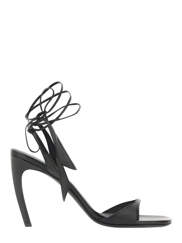 Attico Ora Tie-fastening Heeled Sandals - Black