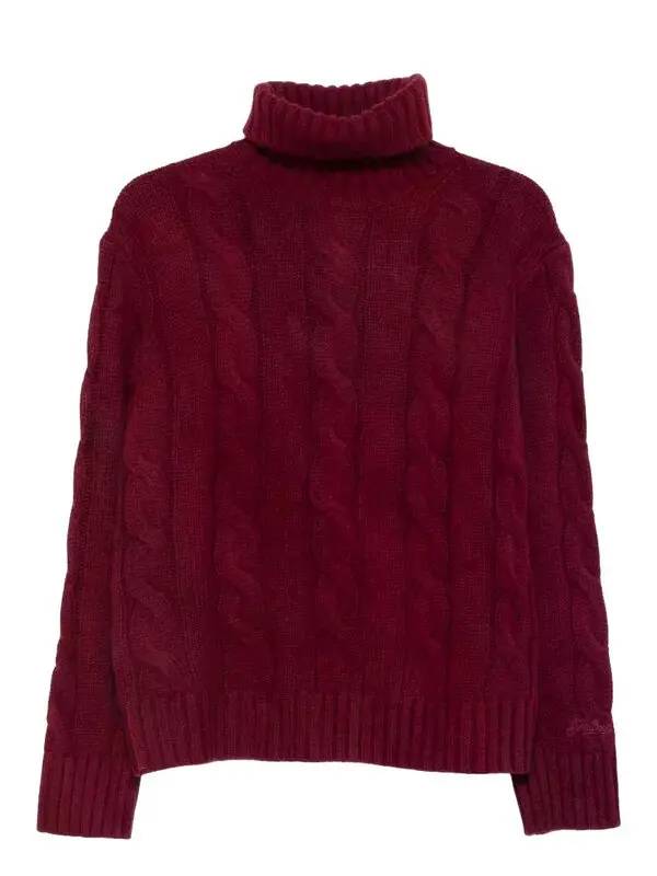 MC2 SAINT BARTH Fantine Cable-knit Roll-neck Sweater - Red
