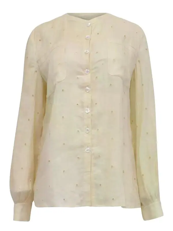 Valentino Garavani Button-down Eyelet Shirt - Neutrals