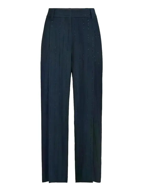Brunello Cucinelli Chalkstripe Slouchy Trousers - Blue