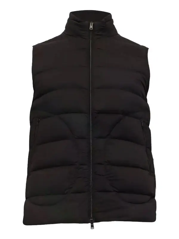Herno Quilted Zip Gilet - Brown