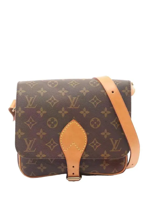 LOUIS VUITTON 1990 Monogram Cartouchiere Mm Crossbody Bag - Brown
