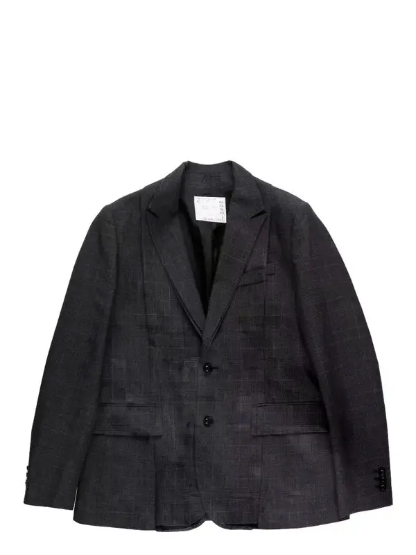 Sacai Checked Blazer - Grey