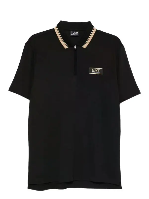 Emporio Armani Logo-patch Polo Shirt - Black