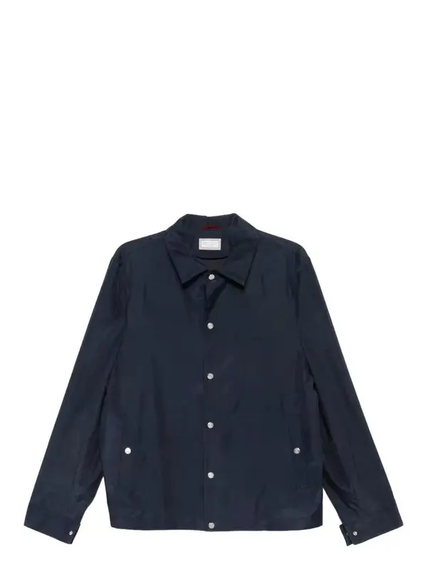 Brunello Cucinelli Buttoned Silk Jacket - Blue