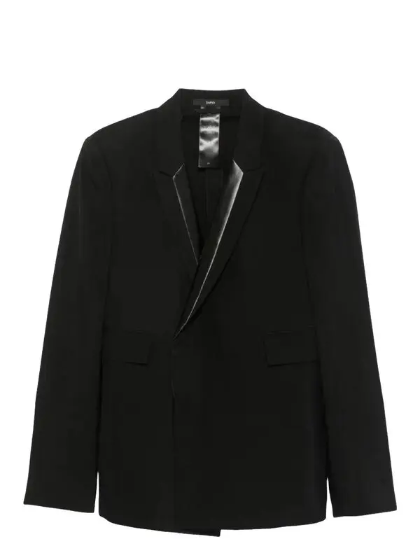 SAPIO Lapel Pocket Blazer - Black