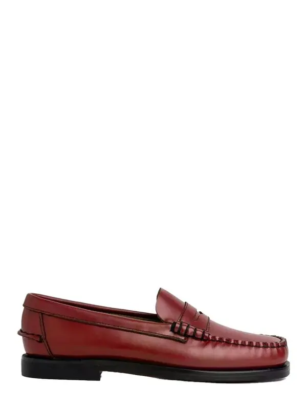 SEBAGO Stitched Penny Loafers - Red