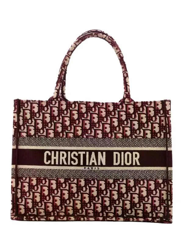 Dior Book Oblique Canvas Medium Tote Bag - Red