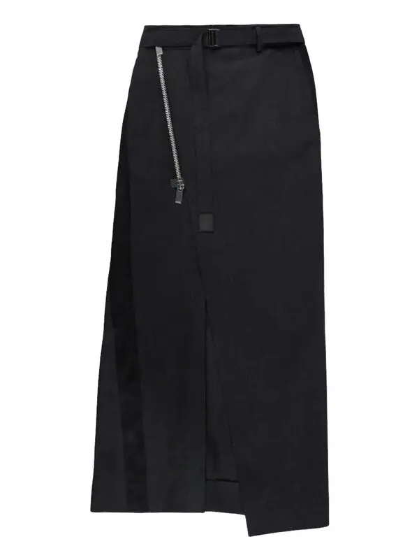Sacai Belted Maxi Skirt - Grey