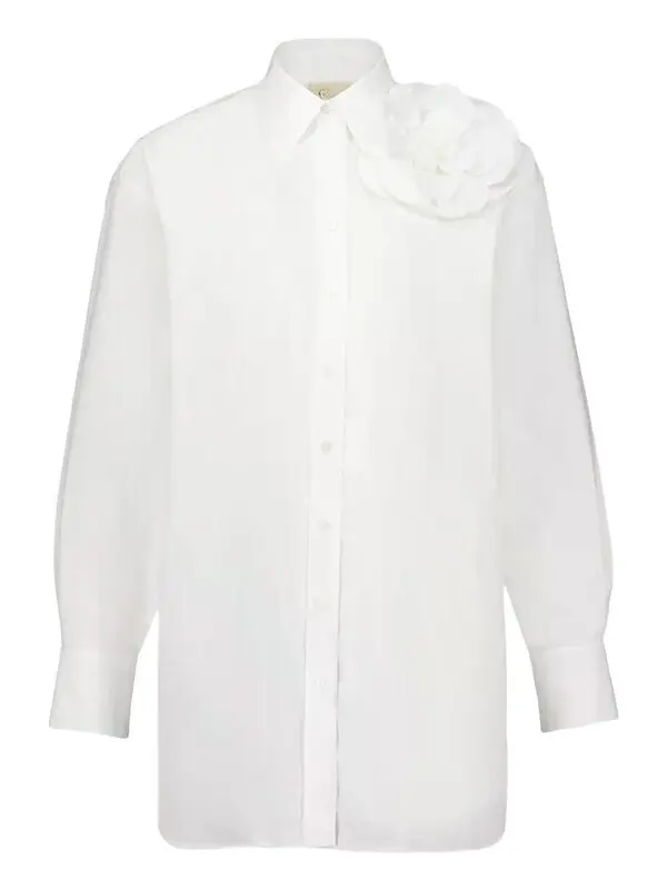 PAULA Flower-embellished Shirt - White