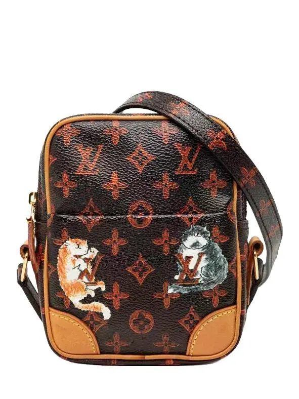 LOUIS VUITTON 2018 Grace Coddington Catogram Paname Pm Crossbody Bag - Brown