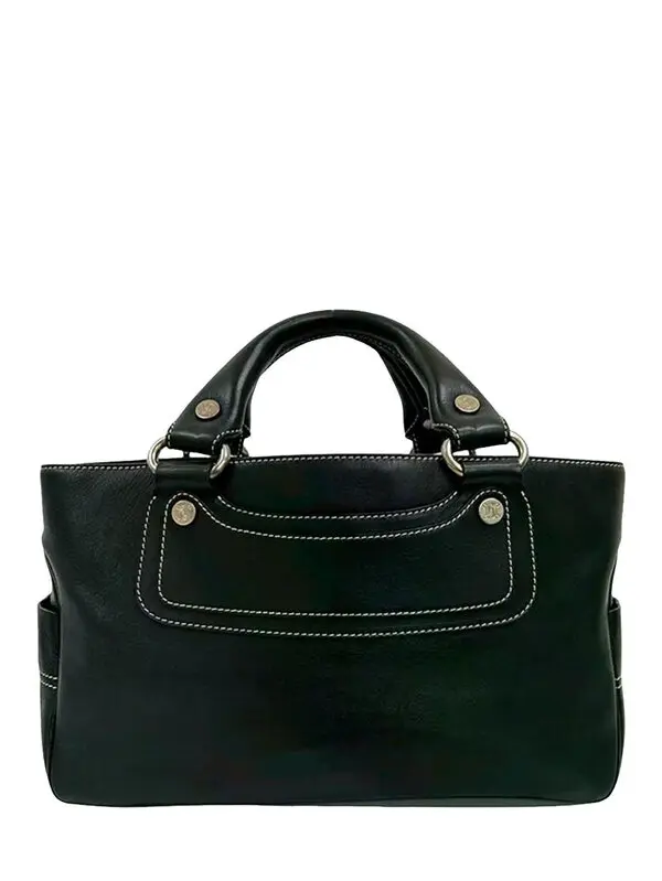 Celine 2000 Leather Boogie Handbag - Black