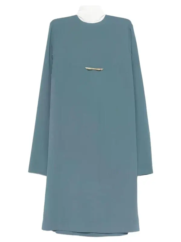 N°21 Bow-appliqué Midi Dress - Blue
