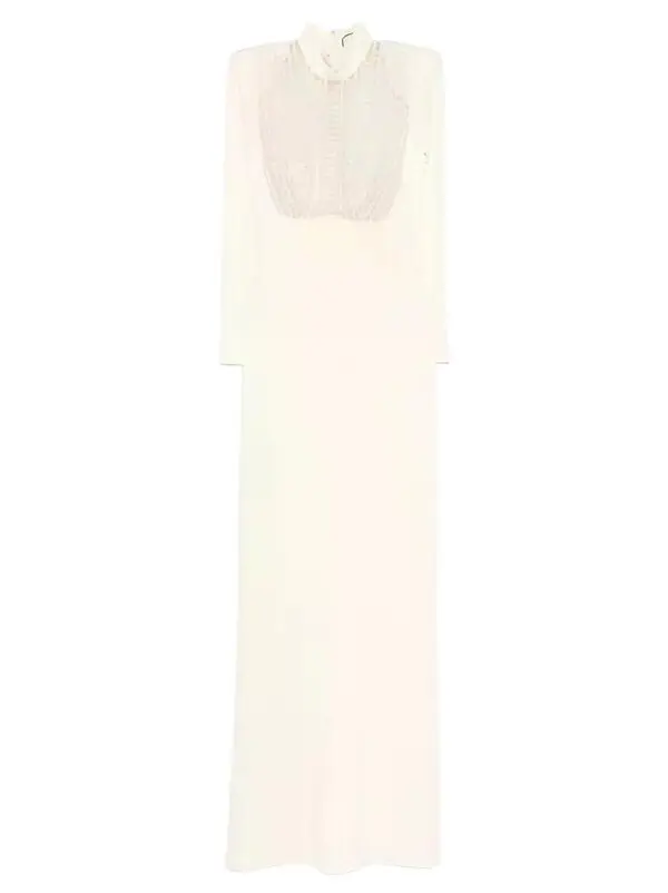 Elisabetta Franchi Embellishment-detail High-neck Maxi Dress - Neutrals